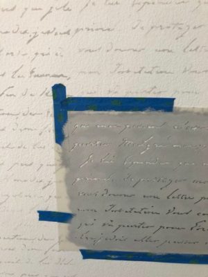 DIY French Script Stenciled Wall - Hello Lovely