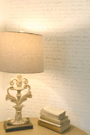 DIY French Script Stenciled Wall - Hello Lovely