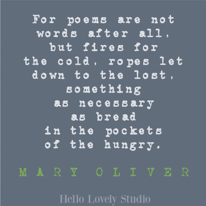 MARY OLIVER: Lovely Words to Feed the Soul - Hello Lovely