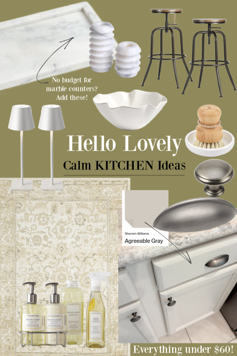 Calm Kitchen Ideas Under $60 For a Builder-Grade Design - Hello Lovely
